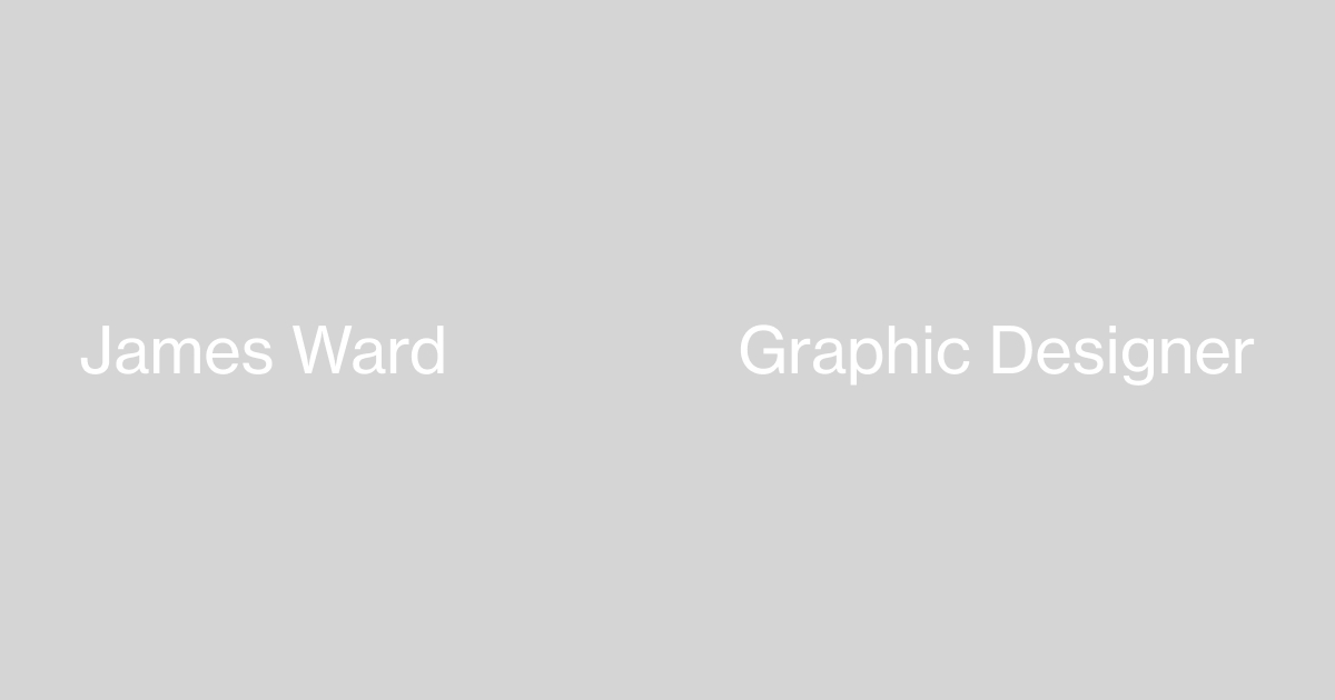 James Ward | Graphic Designer, Bath UK